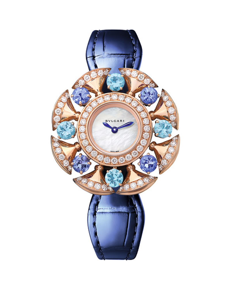 Bvlgari - Divas' Dream Watch For Women with Blue leather strap - 103752 ...