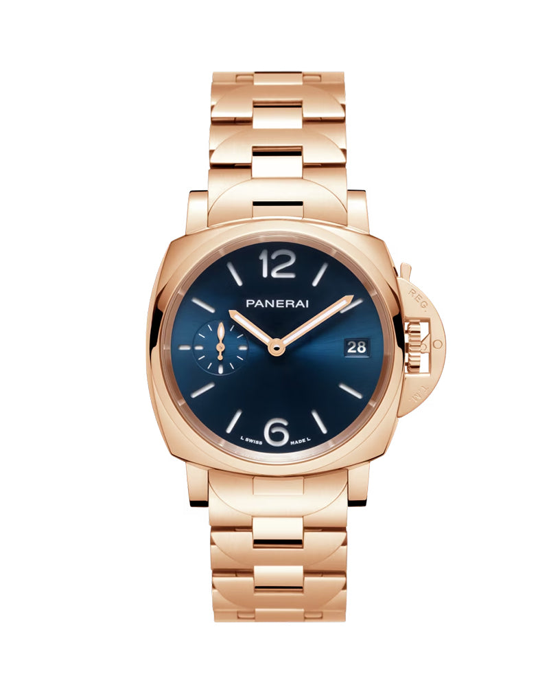 Panerai - Luminor Due Tuttooro, Blue Dial For Men with Rose Gold Strap ...